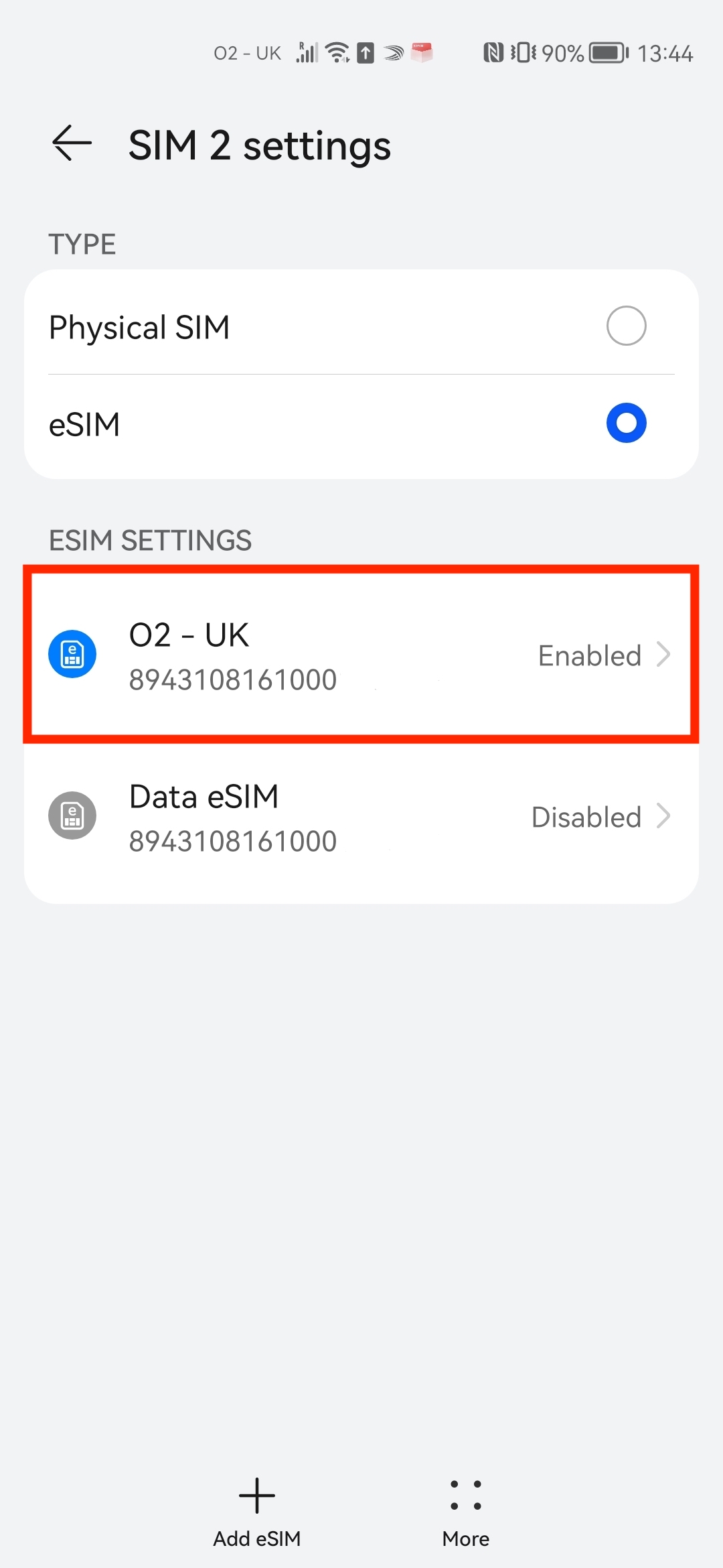 Locate ICCID (eSIM Serial Number) on Huawei Devices – eSIM Voyaz by Emtel
