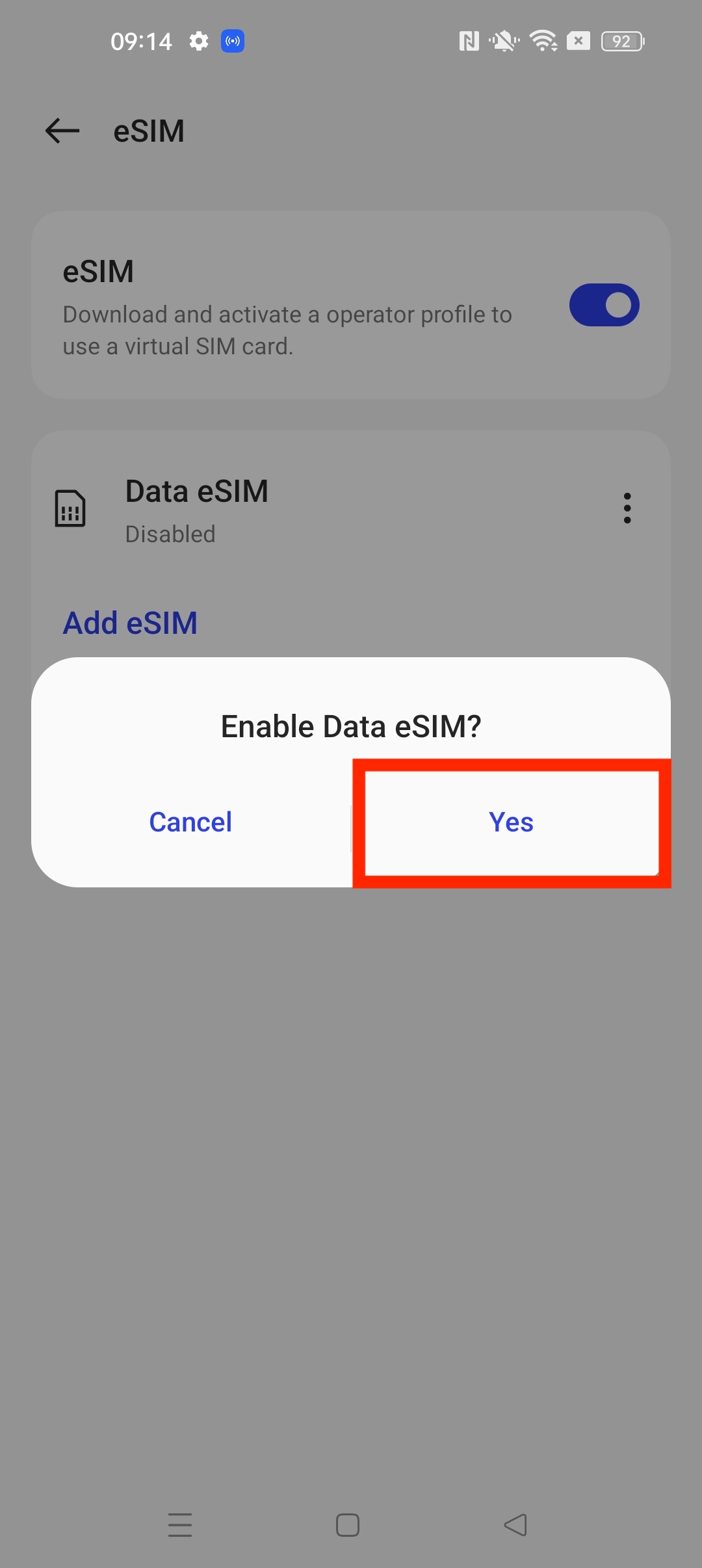 How to install an eSIM using a QR Code on Oppo Device – eSIM Voyaz by Emtel
